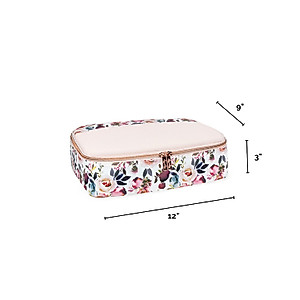 Itzy Ritzy Packing Cubes for Travel – Set of 3 Large Packing Cubes or Travel Organizers; Each Cube Features a Mesh Top, Double Zippers and a Fabric Handle; Large Sizes (Blush Floral)