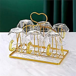 XWOZYDR Bottle Drying Rack Metal 6 Cup Mug Holder Protective Hooks Non-Slip Bottle Drying Holder Tree for Glasses Coffee Mug