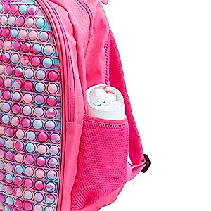 Fidget Pop-On-It Backpack for School, Backpack School Book Bags For Kids Teenagers with Bottle Side Pockets (A)