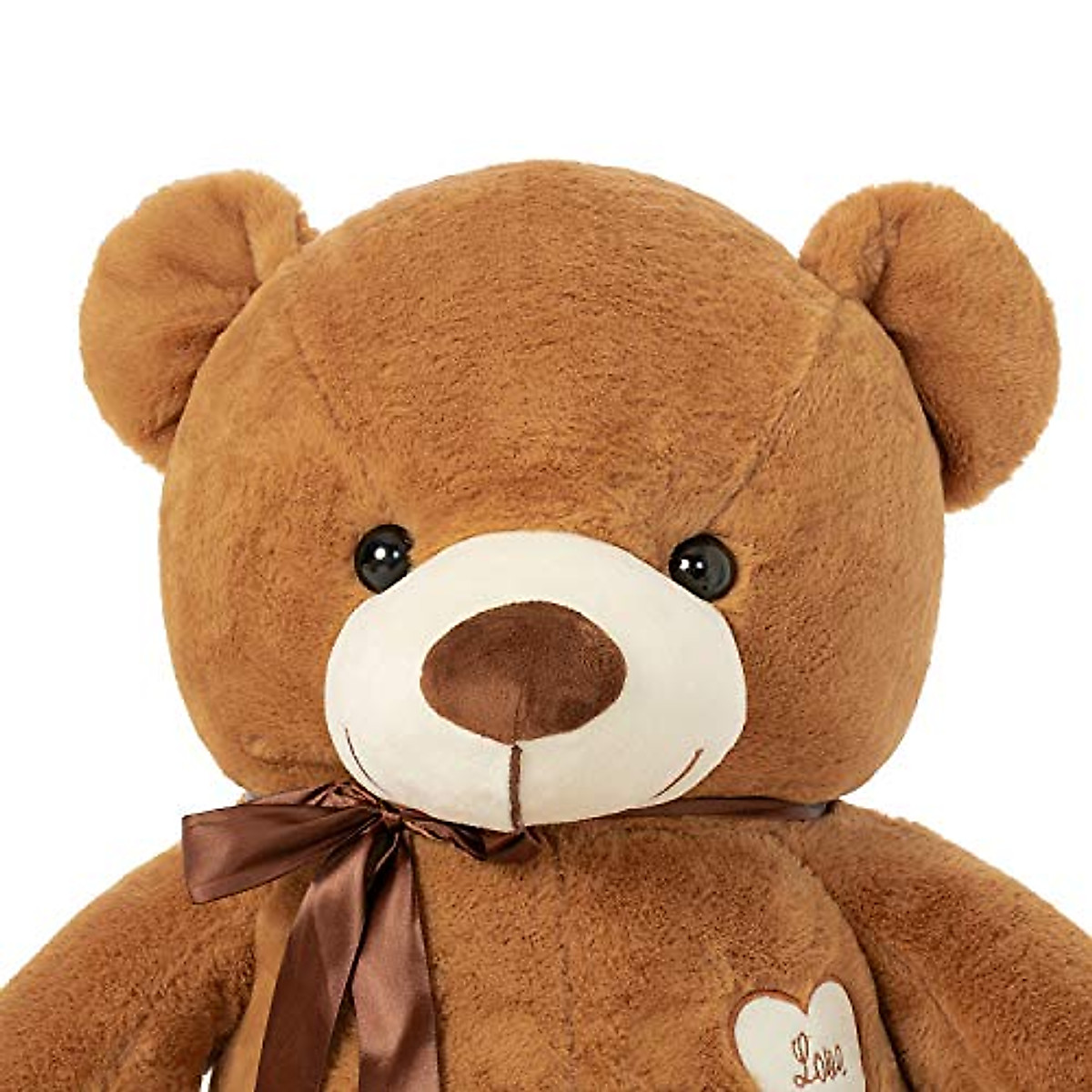 YunNasi Big Teddy Bear Stuffed Animal 31.5 Inch Giant Teddy Bear with Love Heart Large Plush Toy Huge Soft Doll Gift for Kids Girls Girlfriend on Birthday Valentine's Day Christmas Baby Shower Brown