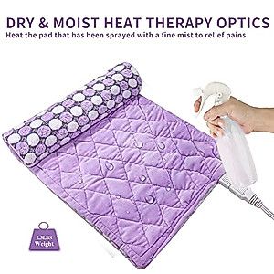 Pasonio Full Weighted Electric Heating Pad for Back Pain, Cramps, Relief - Auto Shut Off - 2.3lb Heat Pad with Moist & Dry Heat Therapy Options - Hot Heated Pad - (XL 12"x24") - PYQ01