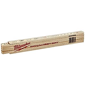 Milwaukee 0 Wooden Slim Folding Ruler 2 m