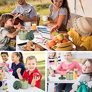 LOHASOK 17oz Soup Thermo for Hot Food Insulated Vacuum Food Jar with Buckle Lid, Stainless Steel Wide Mouth Leak Proof Lunch Container for School Travel Green, FOOD JAR-GREEN-17 OZ