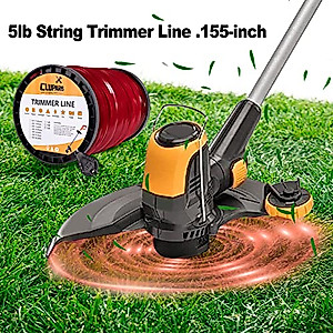Cluparis 5-Pound Heavy Duty Square Trimmer Line .155-inch-by-492-ft Commercial String Trimmer Line in Spool, 0.155" Nylon Weed Eater String with Bonus Line Cutter（ Red）