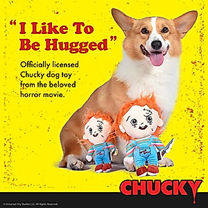 Universal Studios Horror CHUCKY 6" Plush Toy for Dogs | Medium Sized Squeaky Dog Toy, Dog Chew Toy with Squeaker | Horror Movie Toys for All Dogs, Official Dog Toy Product of Universal CHUCKY