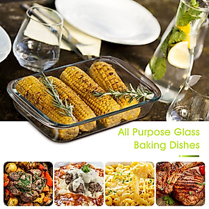 Mini-1.5 QT Glass Baking Dish for Oven, (Single Serving) Glass Pan for Cooking Dish Casserole Dish Rectangular Baking Pan Glass Bakeware