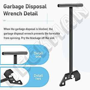 Garbage Disposer Unjamming Wrench, Unjamming Wrench, To Dislodge Jams or Clutter From Above The Sink, Compatible With Moen Waste King InSinkErator Garbage Disposals - Garbage Disposal Wrench Tool