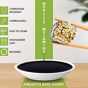 10PCS Melamine Small Plates Soy Sauce Dish - Sushi Plate Dipping Sauce Cups Serving Bowls Small Dessert Plates - 3.62 inches Plastic Sauce Cups Sauce Dishes for Dipping Sauce Cup Restaurant Dish