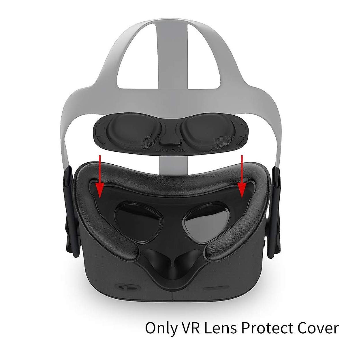 VR Lens Protect Cover, Protect Cover for Oculus Quest VR Lens Dust Cover, Washable, Collision-Proof Cap Sleeve, Black