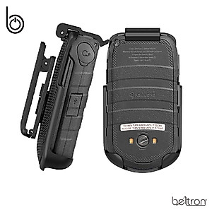 BELTRON DuraXV LTE Belt Clip Holster, Heavy Duty Rotating Belt Clip Holder Case for Kyocera DuraXV LTE E4610 (Verizon), DuraXE E4710 (AT&T), Secure Fit with Quick Release Latch & Kickstand Black