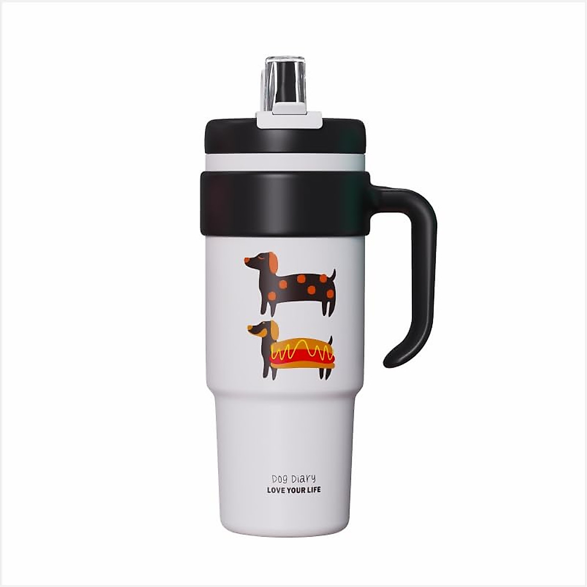 IRNATO Family Size Thermos Mug 316 Stainless Steel With Handle, Leak-proof, Can Be Freely Matched With Family Combinations, Cute Pet Logo, Easy To Carry, Full Of Flowers And Cute Pets12OZ,20OZ,40OZ
