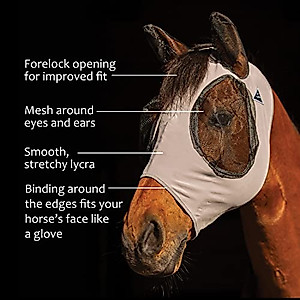 Professional's Choice Comfort-Fit Cob Fly Mask - Charcoal Pattern - Maximum Protection and Comfort for Your Horse