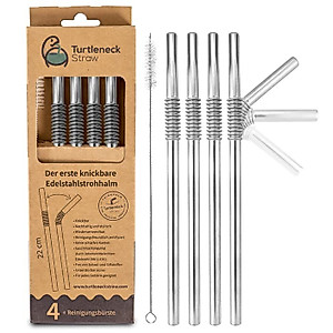 Bendable Straw | The Only Flexible Stainless Steel Straw | Patented & Hygienic Certified | Metal Straw | Reusable | Drinking Straws | 5 pcs Set (silvery)