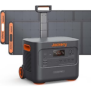 Jackery Solar Generator 3000 PRO 400W, 3024Wh Power Station with 2x200W Solar Panels, Fast Charging in 2.4 Hours, Intelligent BMS, 2xPD 100W Ports for RV Outdoor Camping & Power Outages Black, Orange