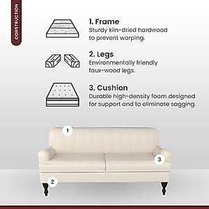 LifeStyle Solutions Landry Sofa, 70" W x 31.1" D x 33.5" H, Beige