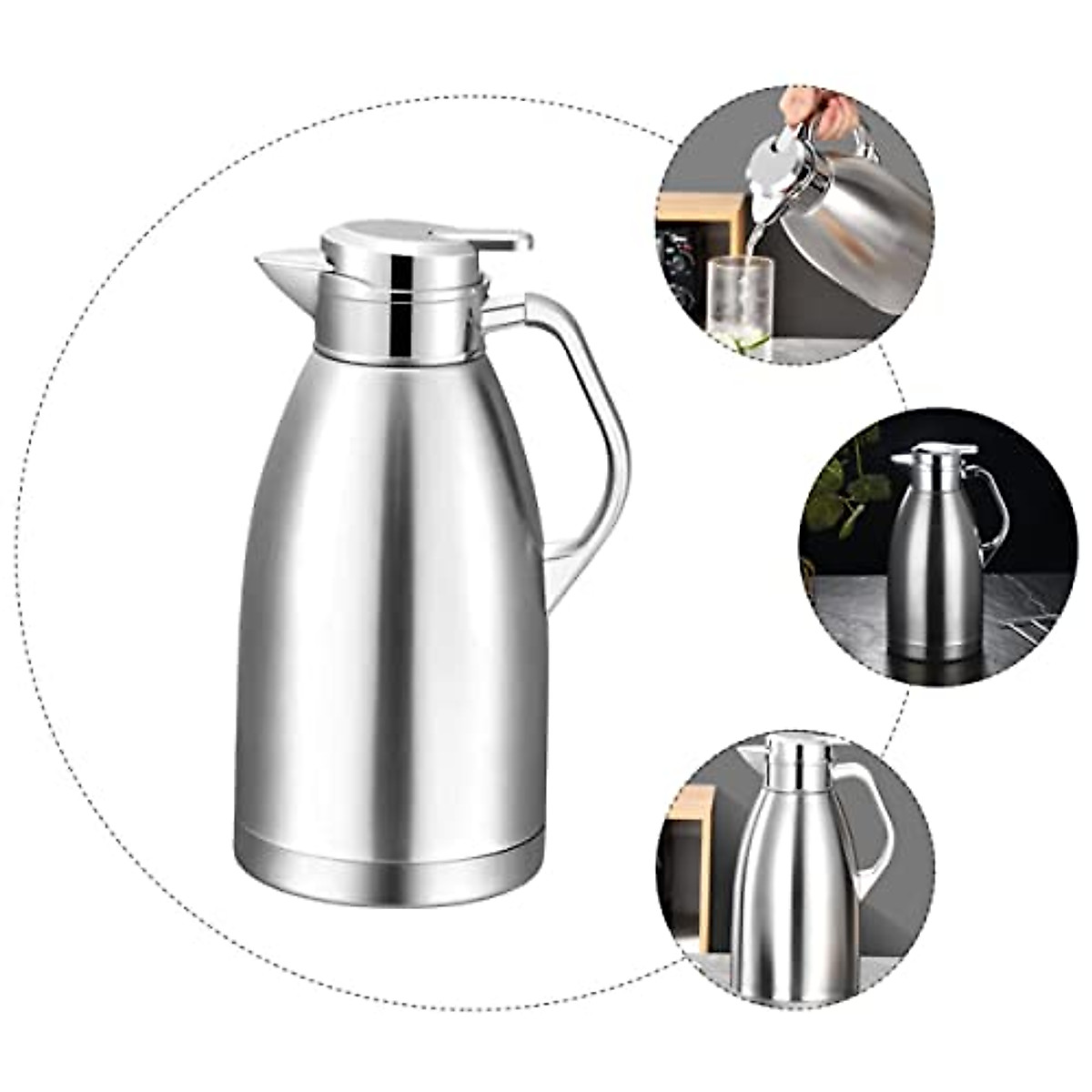 HANABASS Mini Water Kettle Portable hot Water Kettle Camping Kettle Water Bottles for Daily use Drink Kettle Water Bottle for hot Drinks Double Layer Handle Carafe Thermal jug Office