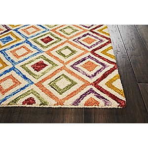 Nourison Vivid Tribal Ivory 4' x 6' Area -Rug, Easy -Cleaning, Non Shedding, Bed Room, Living Room, Dining Room, Kitchen (4x6)
