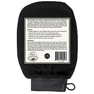 Natural Elephant Exfoliating Hammam Glove… (Pure Black Single)