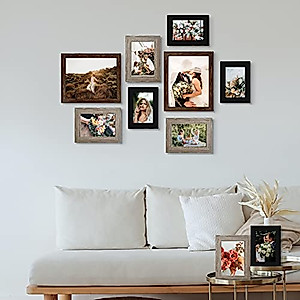 LUCKYLIFE Gallery Wall Frame Set, Picture Frames Collage 10-Pack for Wall or Tabletop with 8x10 5x7 4x6 Frames in 3 Different Finishes