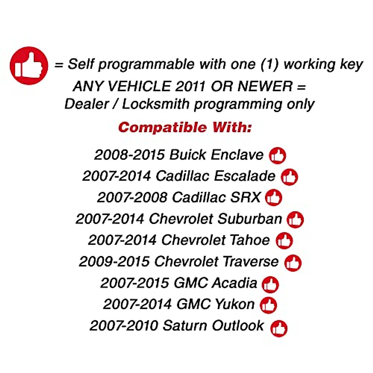 KeylessOption Keyless Entry Remote Control Car Key Fob Replacement for 15913415 with Key