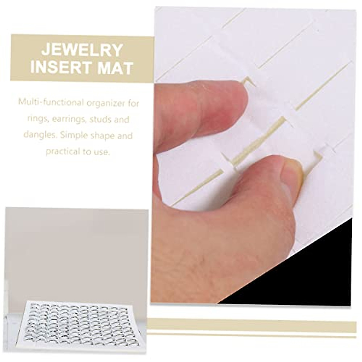 Cabilock 20 Pcs Storage Box Sponge Pad Necklace Display Stand Black Foam Ring Insert Earrings Showcase Tray Ring Display Pad Ring Display Stand Ring Holder Insert White Bracket Lining