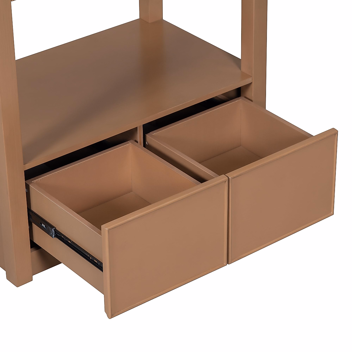 Lunanniu 30" Bathroom Vanity Without Sink, Freestanding Bathroom Vanity Cabinet No Sink 2 Drawer, Open Shelf Modern Design Brown