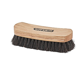 Superio Shoe Brush - Premium 7" Soft Bristles - Ideal for Cleaning and Polishing Shoes and Boots - Creates an Inimitable Shine on Leather - Sturdy and Durable