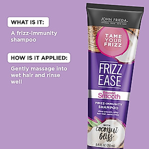 John Frieda Frizz-Immunity Shampoo with Pure Coconut Oil - Prevents Frizz and Anti-Humidity, 8.45 Ounces
