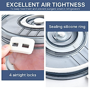 SULICRE Deli Meat Container for Fridge, Round Bacon Container for Refrigerator with Lids, Kitchen Lunch Meat Food Storage Organizer for Cold Cuts, Cheese, Salami, Turkey, Bologna