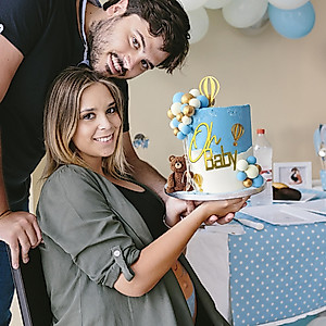 10 PCS Gold Oh Baby Cake Topper Mirror Acrylic Cake Topper Side Cake Decorations Gold Cake Inserts Cake Decorating Supplies Cupcake Toppers for Oh Baby Gender Reveal Baby Birthday Party Decorations