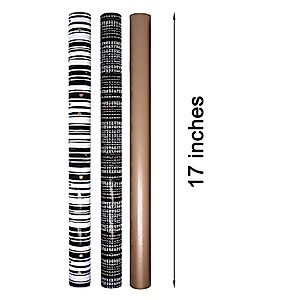 CC wonderland zone Wrapping Paper Roll,Black and white stripes Wrapping Paper，For All Occasion,Total of 3 Rolls,1 x Gold,2 x Black and white stripes.(17 inch x 9.8 ft)/Roll