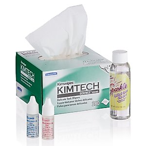 AmScope - Microscope Operation & Maintenance Kit - Immersion Oil, Wipers, and Optical Lens Cleaner - MLAB-CLS-Kim