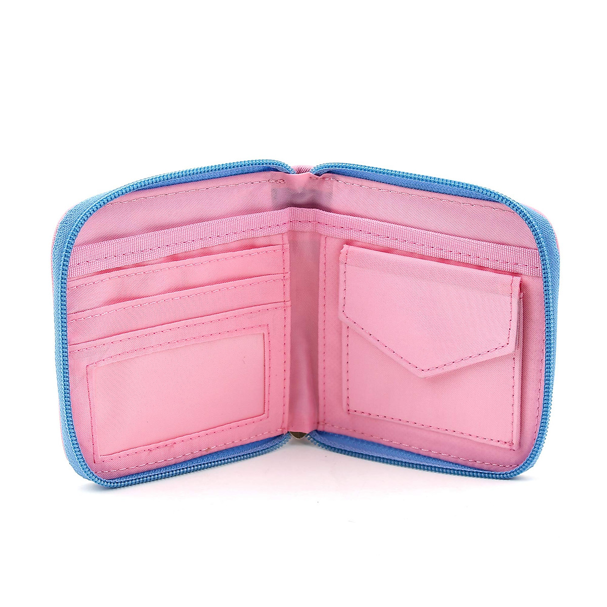 Stitch Gift Zip-Around Bifold Novelty My First Wallet Money Organizer with Coin Pocket Purse for Girls Teens Teenager