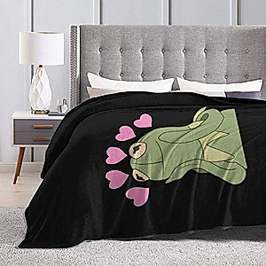 Ahuahua Kermit The Frog Sherpa Fleece Blanket Ultra Soft and Cozy Throws (50Inx40In60Inx50In 80Inx60In) for Couch Bed, Black
