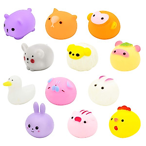 JOYIN 12 Pcs Pre-Filled Easter Eggs with Assorted Bath Toys for Kids Including Duck,Monkey,Rabbit,Animal Bath Toys Filled Eggs,Easter Eggs Hunt, Easter Basket Stuffers, Easter Eggs Fillers