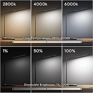 meross Smart LED Desk Light, Metal LED Desk Lamp Works with HomeKit, Alexa and Google Home, WiFi Eye-Caring Smart LED Desk Lamp for Home Office with Tunable White, Remote Control, Schedule and Timer