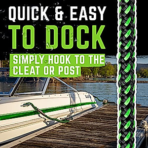 Gradient Fitness Bungee Dock Line (4' - 2 Pack) | Marine Rope Boat Dock Lines Make Docking & Boarding Easy for Jetski, Kayak, Pontoon. Boat Accessories Stretch 4'-5.5'. Mooring Boat Rope Absorbs Shock