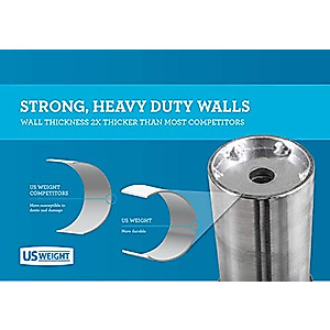 US Weight - U2140 Premier Chrome Post and Black Velvet Rope Crowd Control Stanchions