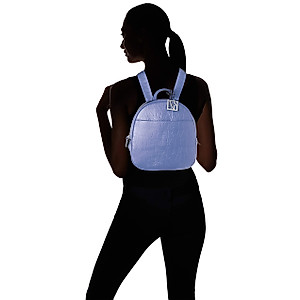 A|X Armani Exchange Small Logo All Over Debossed Backpack, Denim-Denim