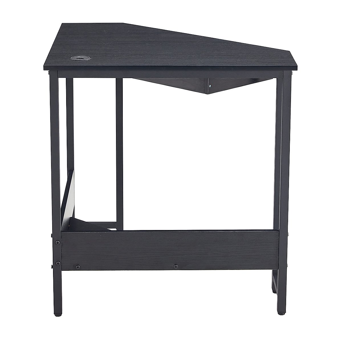 LKKRO Triangle Computer Desk,Corner Desk with Smooth Keyboard Tray& Storage Shelves,Compact Home Office,Small Desk with Sturdy Steel Frame As Workstation for Small Space,Black,28.34''L 24''W 30.11''H