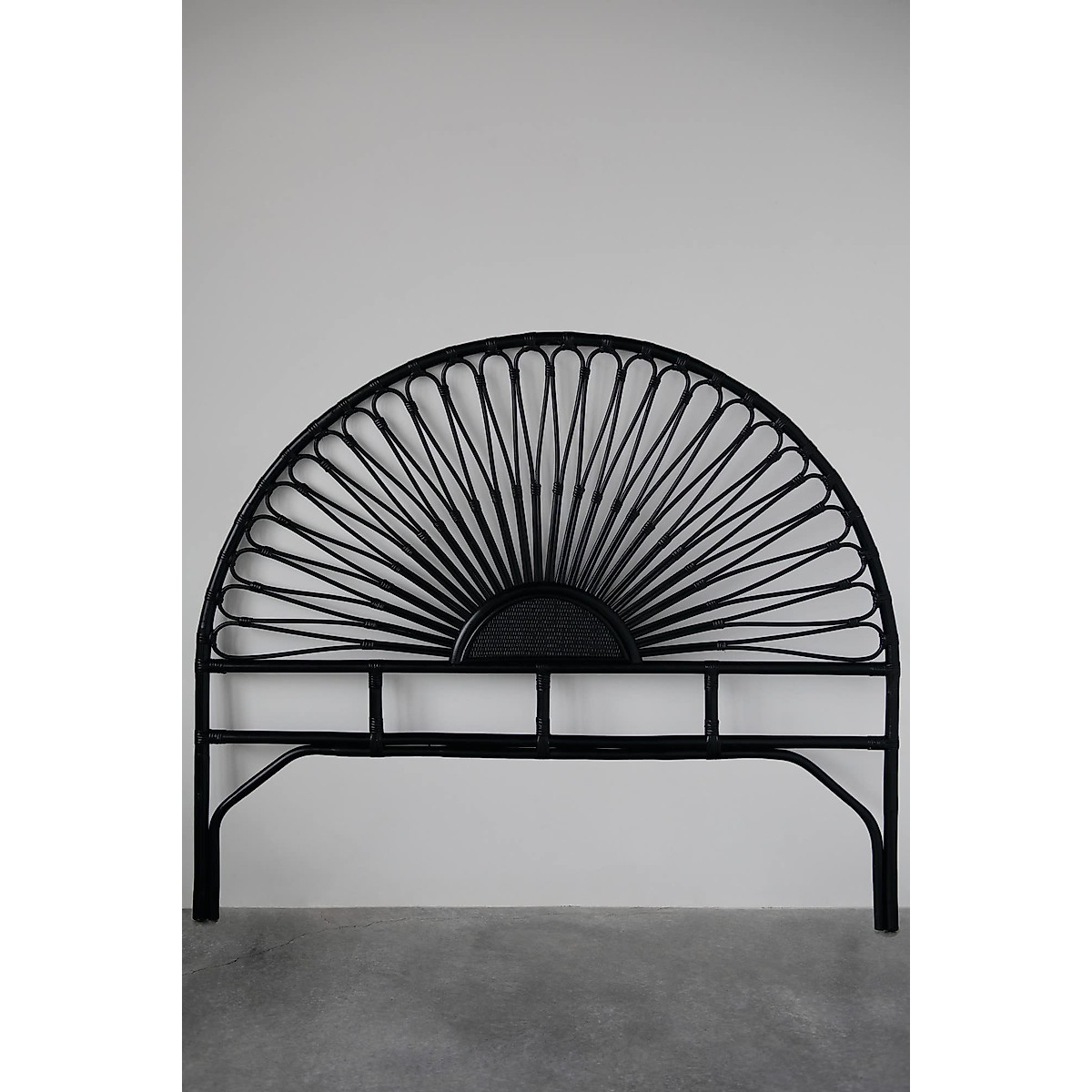 Creative Co-Op Black Rattan Queen Size Headboard