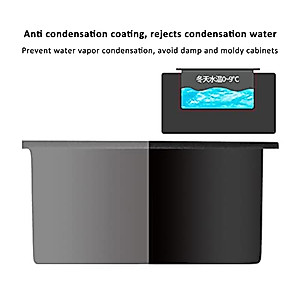 Stainless Steel Single Bowl Mini Round Kitchen Sink with Drain Accessories for Home Bar - Compact and Durable(black)