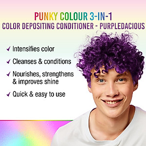 Punky Colour 3-in-1 Color Depositing Hair Cleanser & Conditioner, 8.5 fl oz. (Purpledacious)