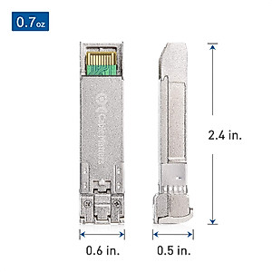 Cable Matters 2-Pack 10GBASE-SR SFP+ to LC Multi Mode 10G Fiber Transceiver Modular for Cisco, Ubiquiti, TP-Link, Huawei, Mikrotik, Netgear, and Supermicro Equipment