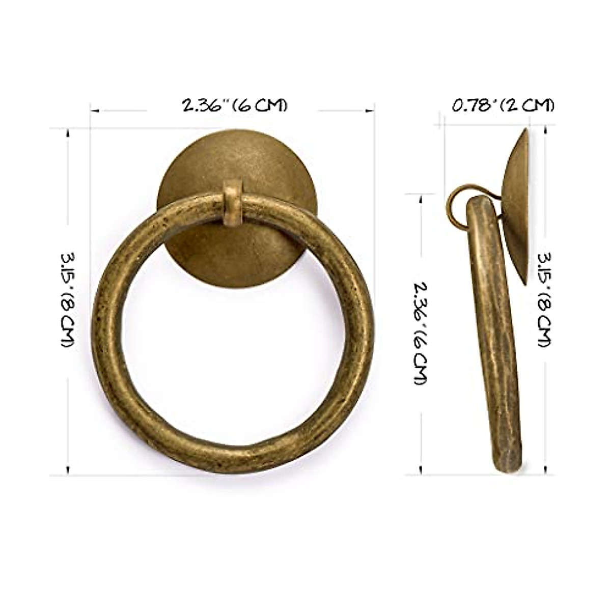 Hardware Philosophy Chinese Medicine Cabinet Pulls 2.4 Inches - Set of 2 - Architectural, Interior Design, Furniture Cabinet Customization Hardware