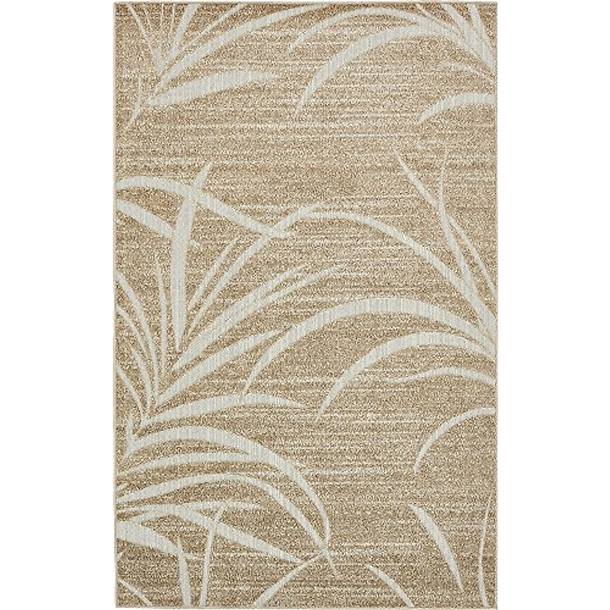 Unique Loom Outdoor Botanical Collection Area Rug - Orlando (5' 1" x 8' Rectangle, Beige/ Cream)