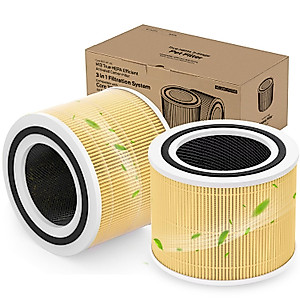 Core 300 Pet Care Replacement Filter Compatible with LEVOIT Core 300 and Core 300S Air Purifier, 3-in-1 H13 True HEPA and Activated Carbon Replacement Filter, Core 300-RF-PA, 2 Pack, Yellow