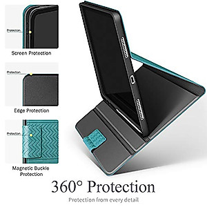 auaua Case for iPad Air 3rd Generation 2019 / iPad Pro 10.5 2017, with Built-in Pencil Holder, Auto Sleep/Wake, Adjustable Angle, Vegan Leather (Green)