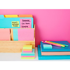 Post-it Mini Notes, 1.5x2 in, 4 Pads, America's #1 Favorite Sticky Notes, Cape Town Collection, Bright Colors (Magenta, Pink, Blue, Green), Clean Removal, Recyclable (653-8AF)