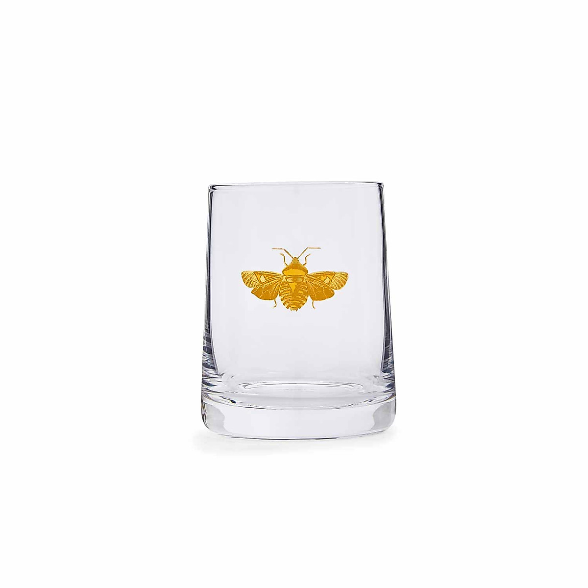 Spode Creatures of Curiosity Collection Double Old-Fashioned Glasses Set of 2, 11-Ounce, Glass Tumbler, Gold Moth Detail, Use for Whiskey, Bourbon, or Cocktails